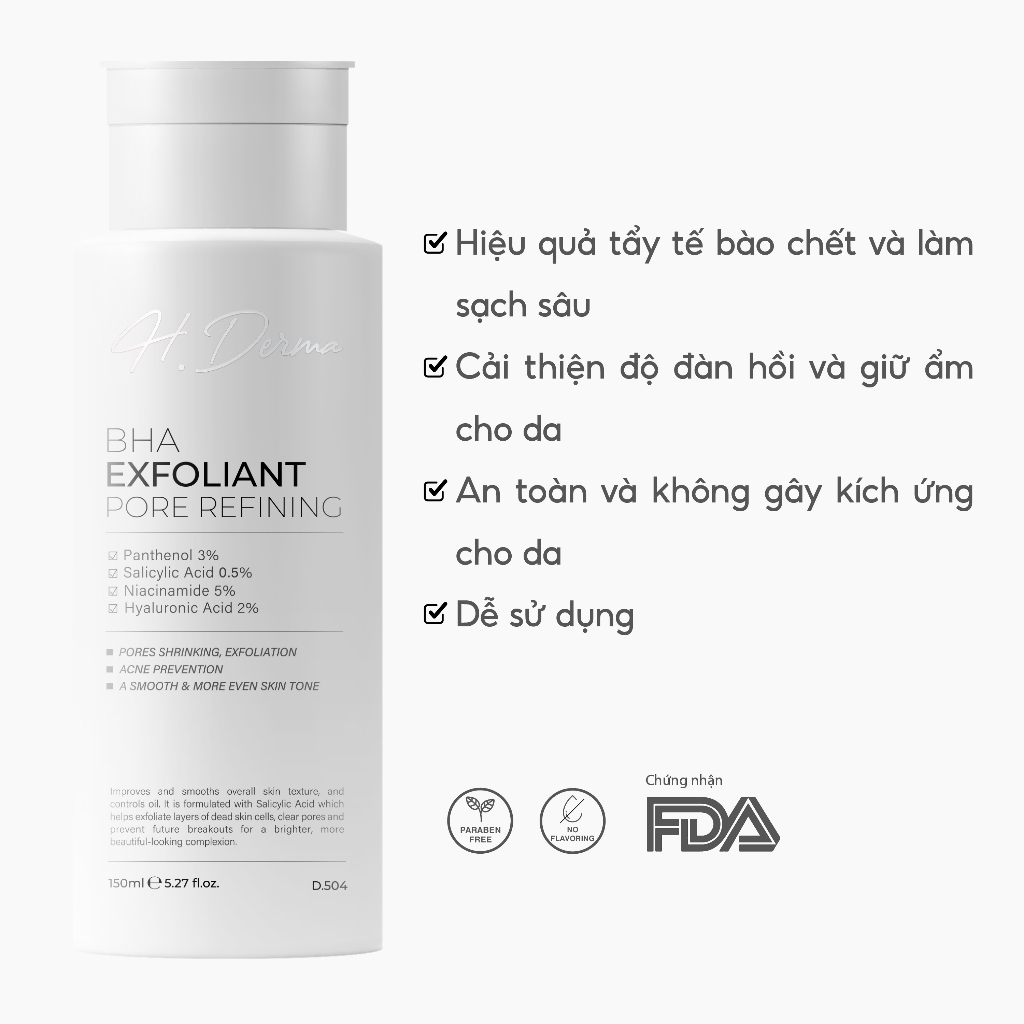 Tẩy Tế Bào Chết Hóa Học 150gr BHA D.504 H.Derma BHA Exfoliant Pore ...