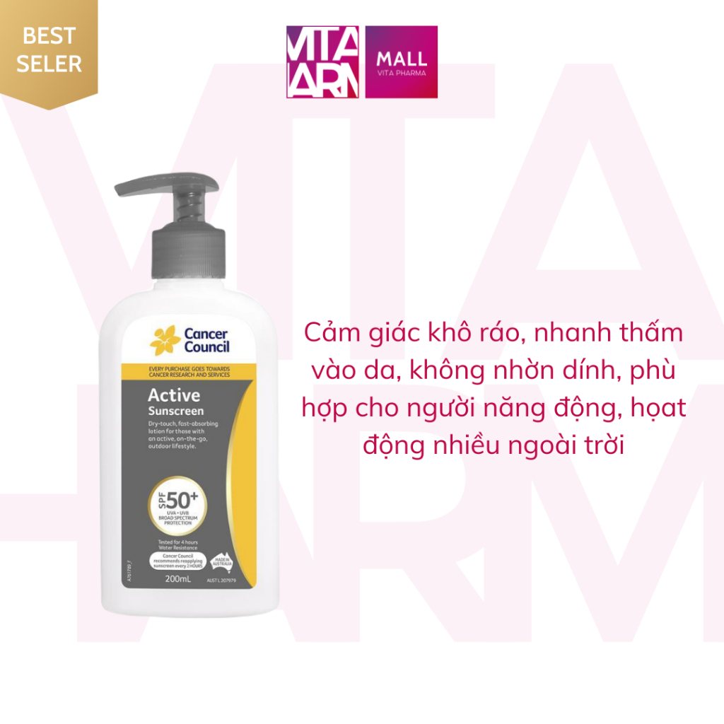[BILL ÚC] Kem chống nắng Năng động Cancer Council Active SPF 50+/ PA ...