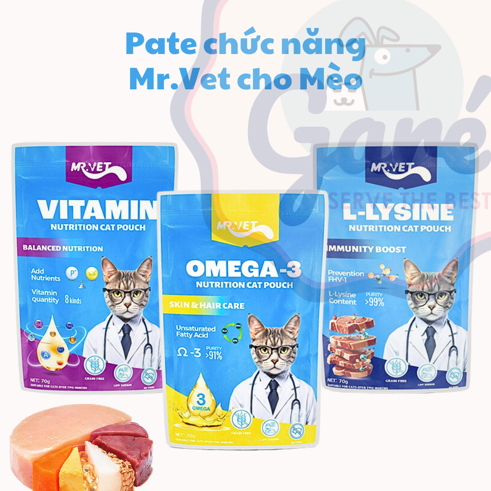 Pate Mr Vet cho Mèo - Thức ăn ướt cho mèo MR.VET bổ sung Omega 3 ...