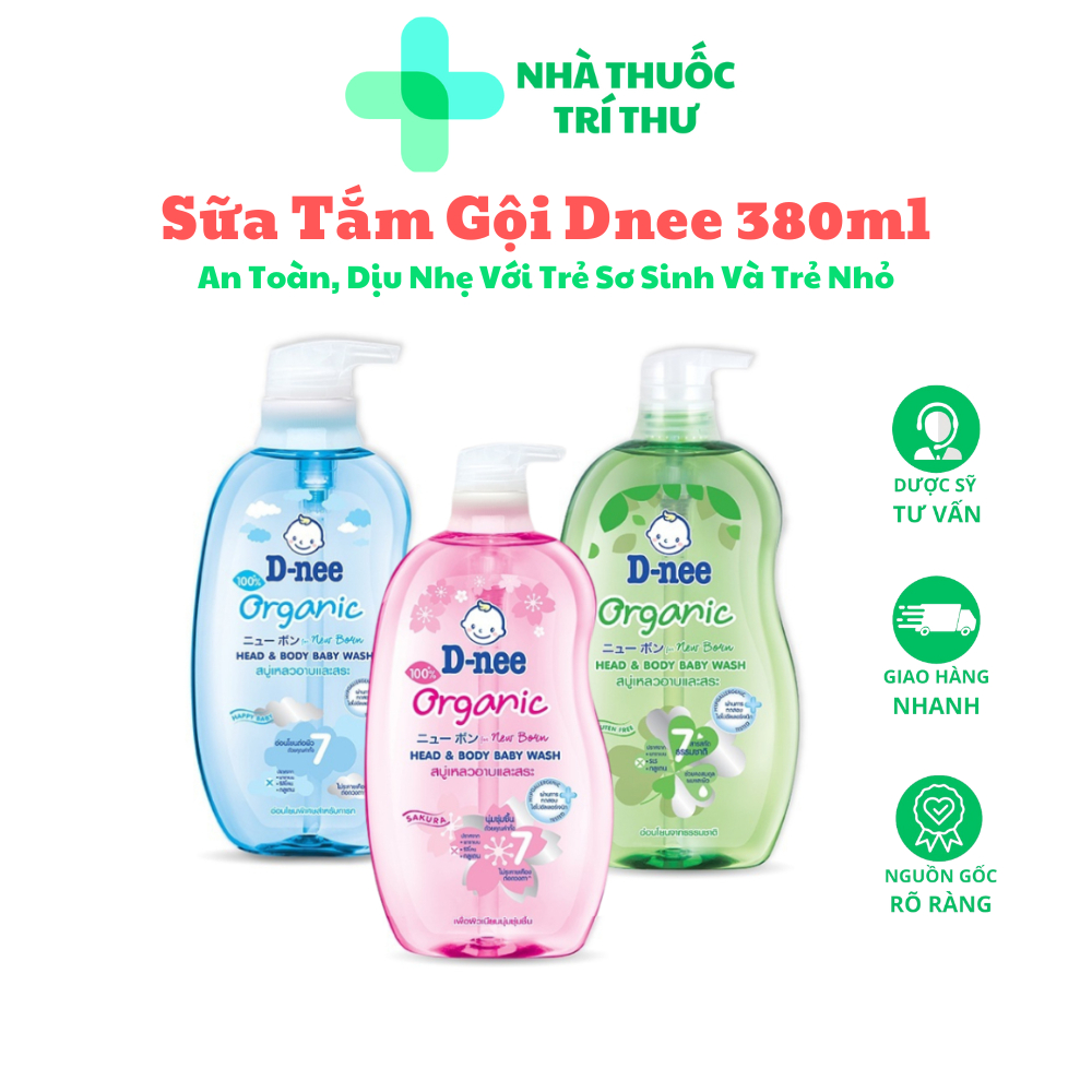 Sữa tắm gội Dnee 380ml, tắm gội toàn thân cho bé Dnee Organic chính ...