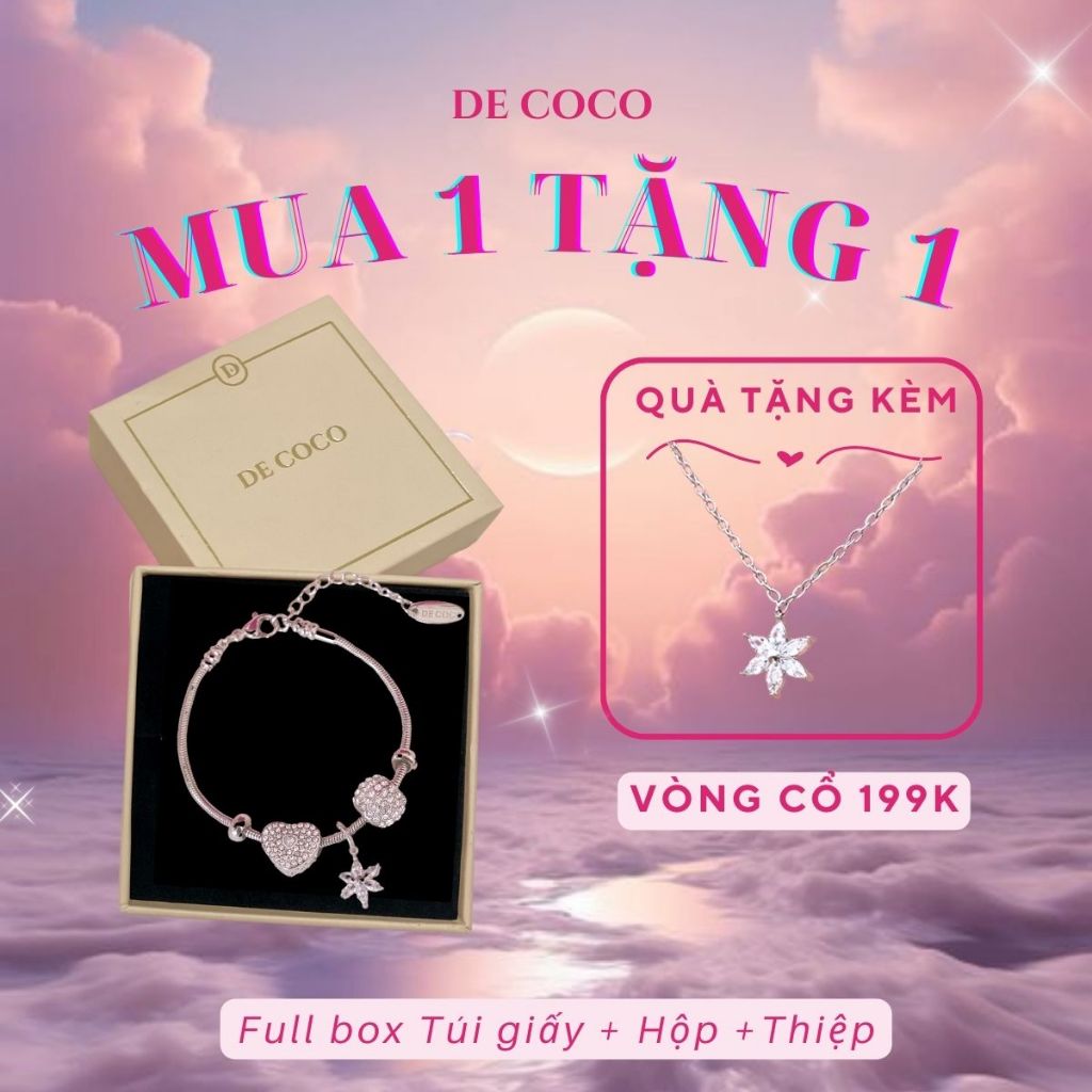 [MUA 1 TẶNG 1 VÒNG CỔ DAISY] Vòng tay nữ De Coco Charmy Lumi Trắng (kèm Túi giấy + Hộp + Thiệp ...