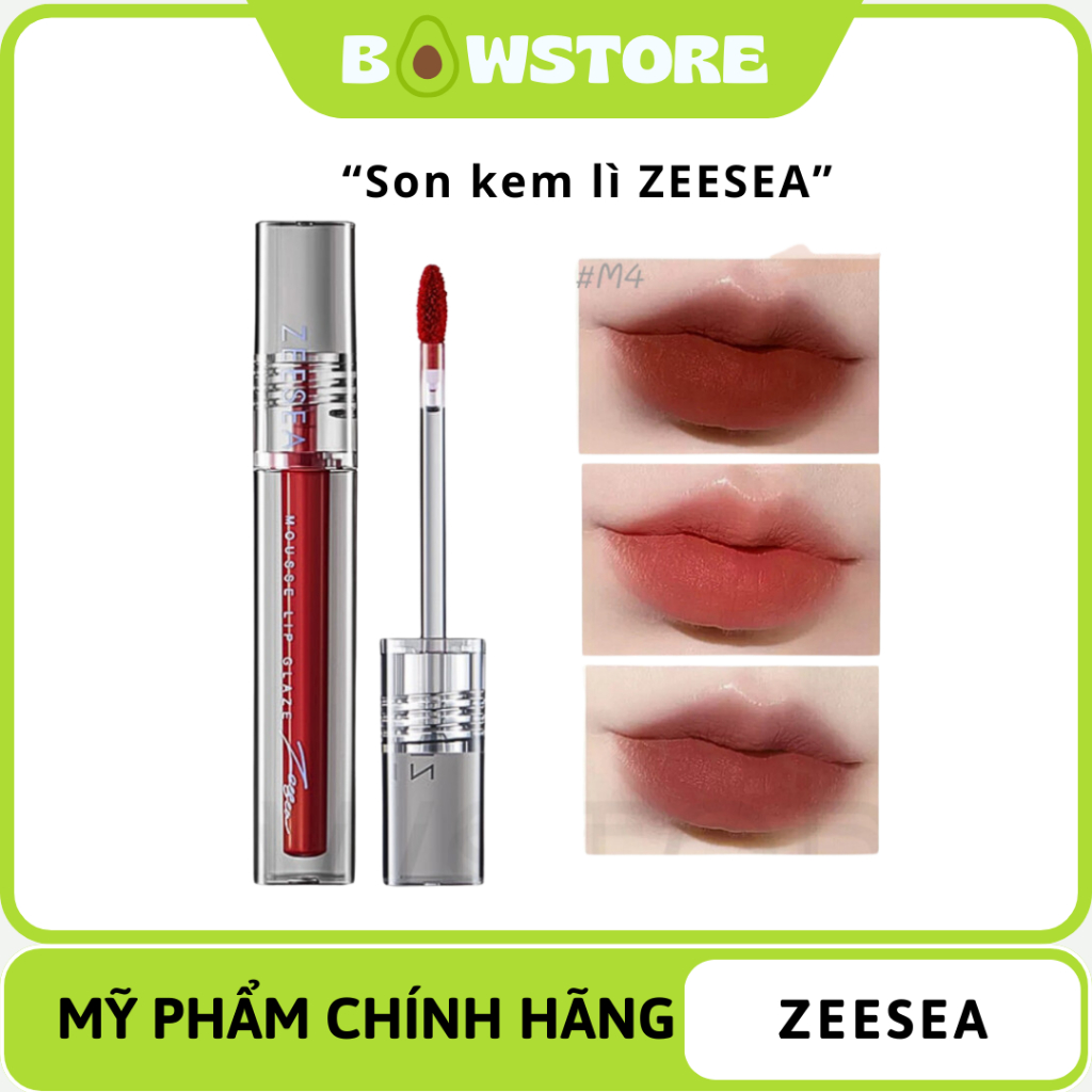 Son Môi Son Kem Nhung Nâu Đỏ Gạch Dưỡng Ẩm Lâu Trôi, Son Lì Zeesea Bền Màu Chống Nước 1.8g ...