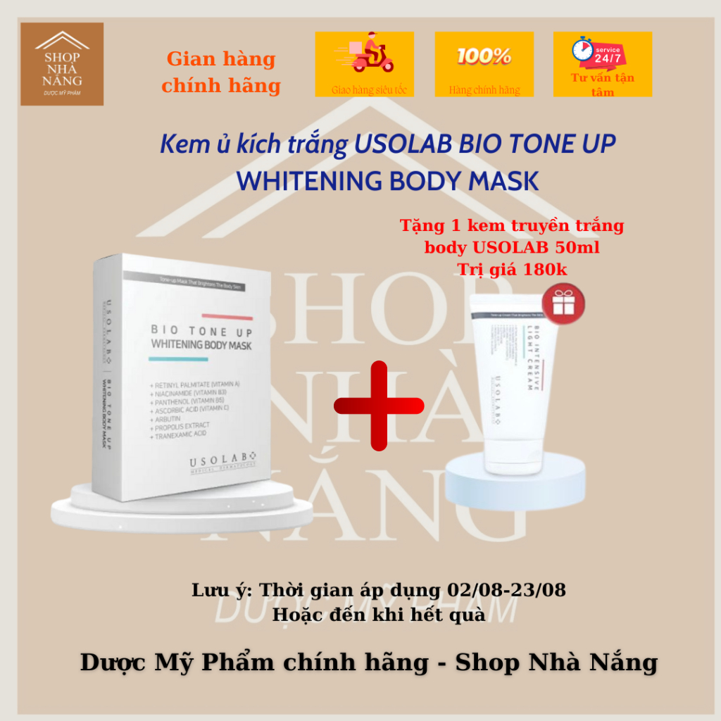 Kem Ủ Trắng Body USOLAB Bio Tone Up Whitening Body Mask 100g (5x20g ...