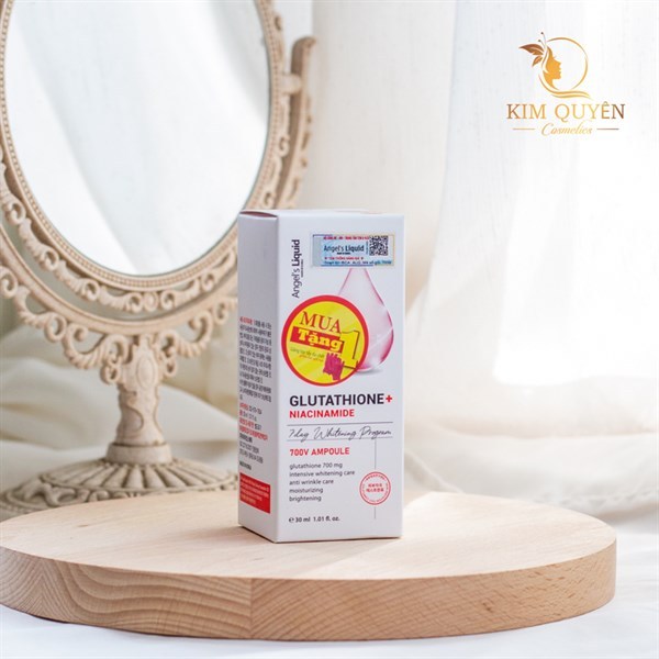 BỘ SẢN PHẨM DƯỠNG TRẮNG TONER/SERUM/KEM DƯỠNG Angels Liquid Glutathione ...
