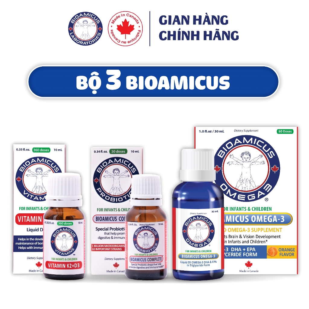 Bộ 3 BioAmicus Ăn Ngon Cao Lớn Thông Minh - Men 10 Chủng BioAmicus ...
