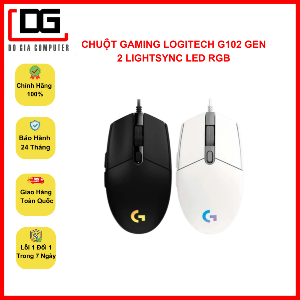 Chuột gaming Logitech G102 gen 2 Lightsync LED RGB - Chính hãng BH 24 tháng | Shopee Việt Nam