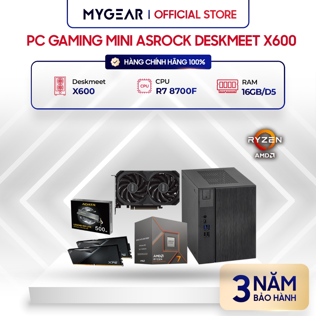 Máy tính bàn - PC Gaming Mini Asrock Deskmeet X600 R5 8500G - R7 8700F ...