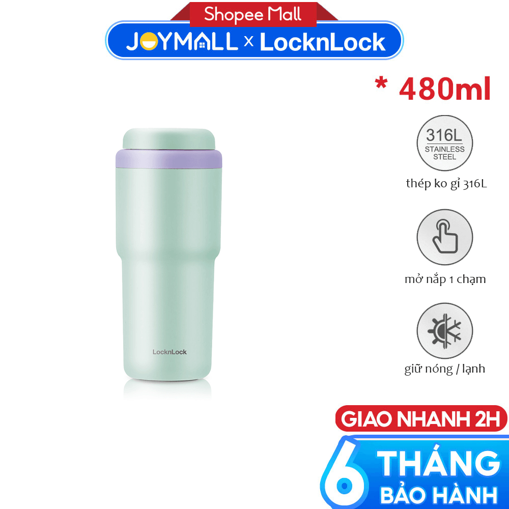 Ly giữ nhiệt LocknLock 480ml Xanh Lá Daily Macaron Tumbler LHC3292GRN - Hàng chính hãng, thép ...
