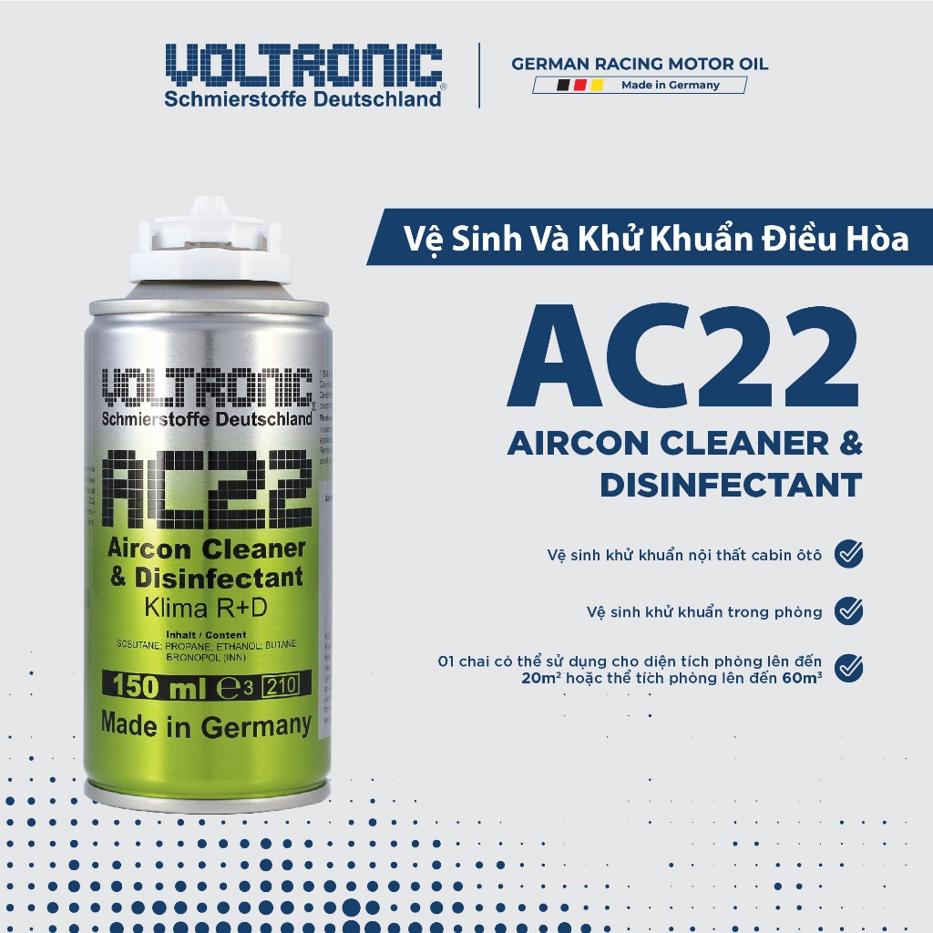 Chai Xịt Khử Mùi Và Khử Khuẩn Điều Hòa Voltronic AC-22 150ml - 42503657257041 | Shopee Việt Nam