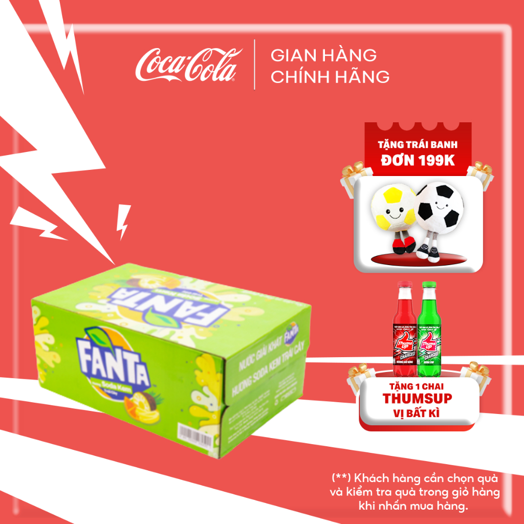 Thùng 24 Lon Nước Giải Khát Có Gas Fanta Hương Soda Kem 320ml/Lon Sale ...