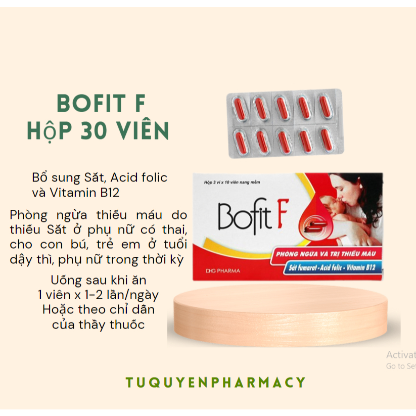 BOFIT F Phòng ngừa thiếu máu do thiếu Sắt ở phụ nữ có thai, cho con bú ...