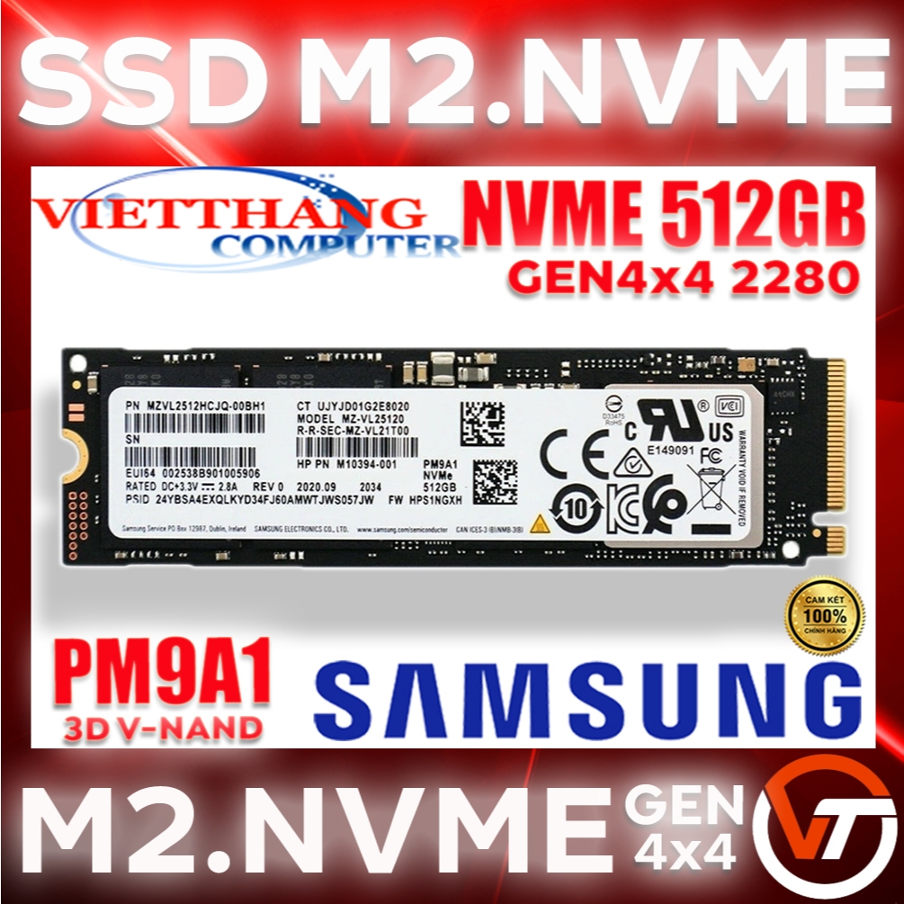 Ổ cứng SSD Nvme Samsung PM9A1 512GB Gen4x4 2280 ( 6900 MB/s - 5000 MB/s ...