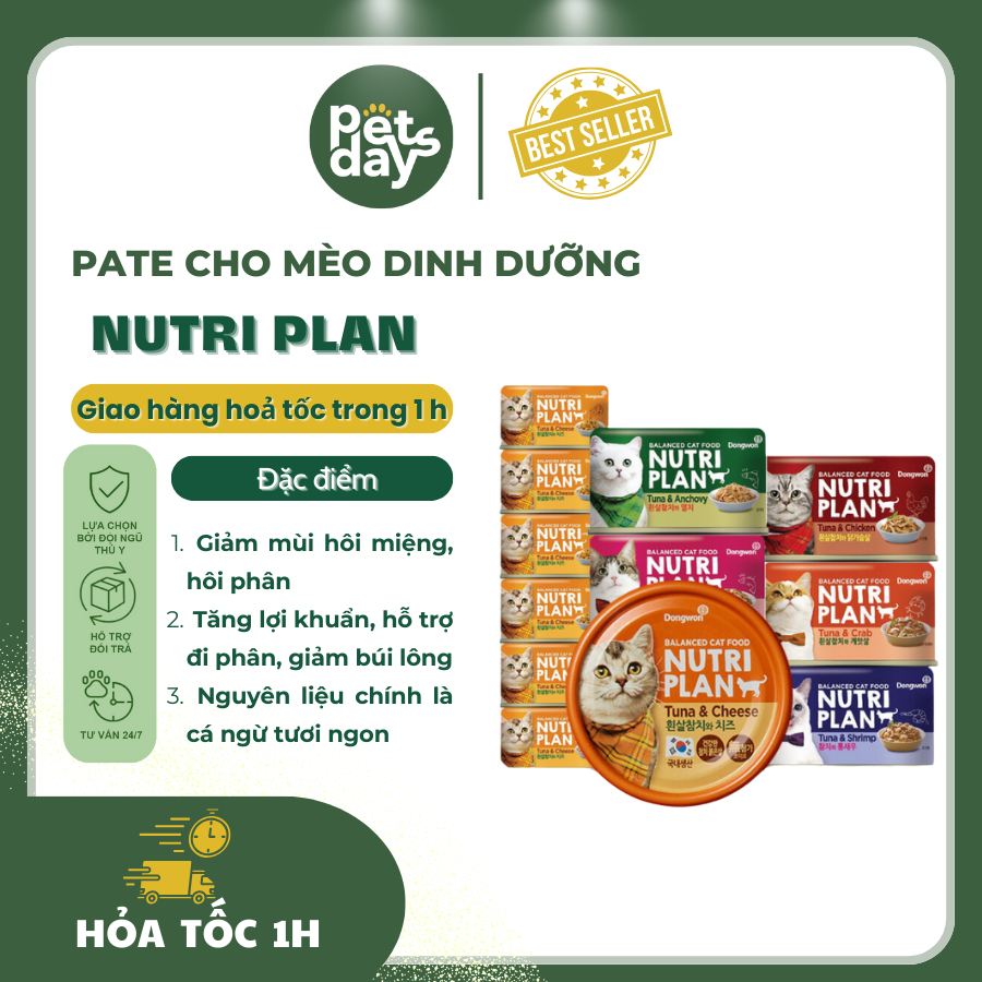 Pate Mèo Nutri Plan 160g - Pate Tươi Cho Mèo Cung Cấp Dinh Dưỡng Nhiều Vị Hộp 160g ( DAYSPET ...
