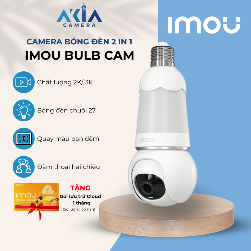 Camera bóng đèn IMOU Bulb Cam (IPC-S6DP) 2K/ 3K, thiết kế 2 in 1, đàm ...