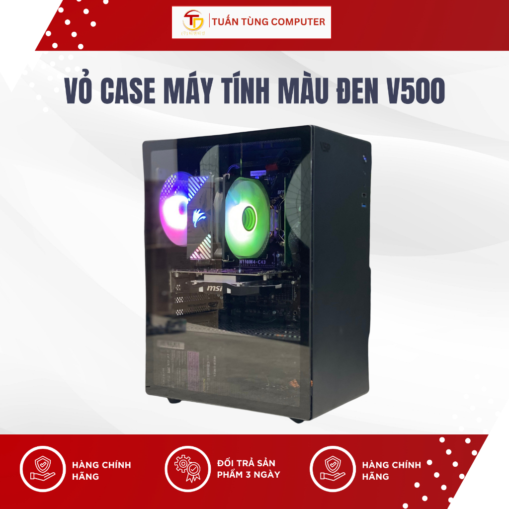 Vỏ case máy tính màu đen V500 dạng bể cá vô cực thiết kế siêu đẹp giá rẻ | Shopee Việt Nam