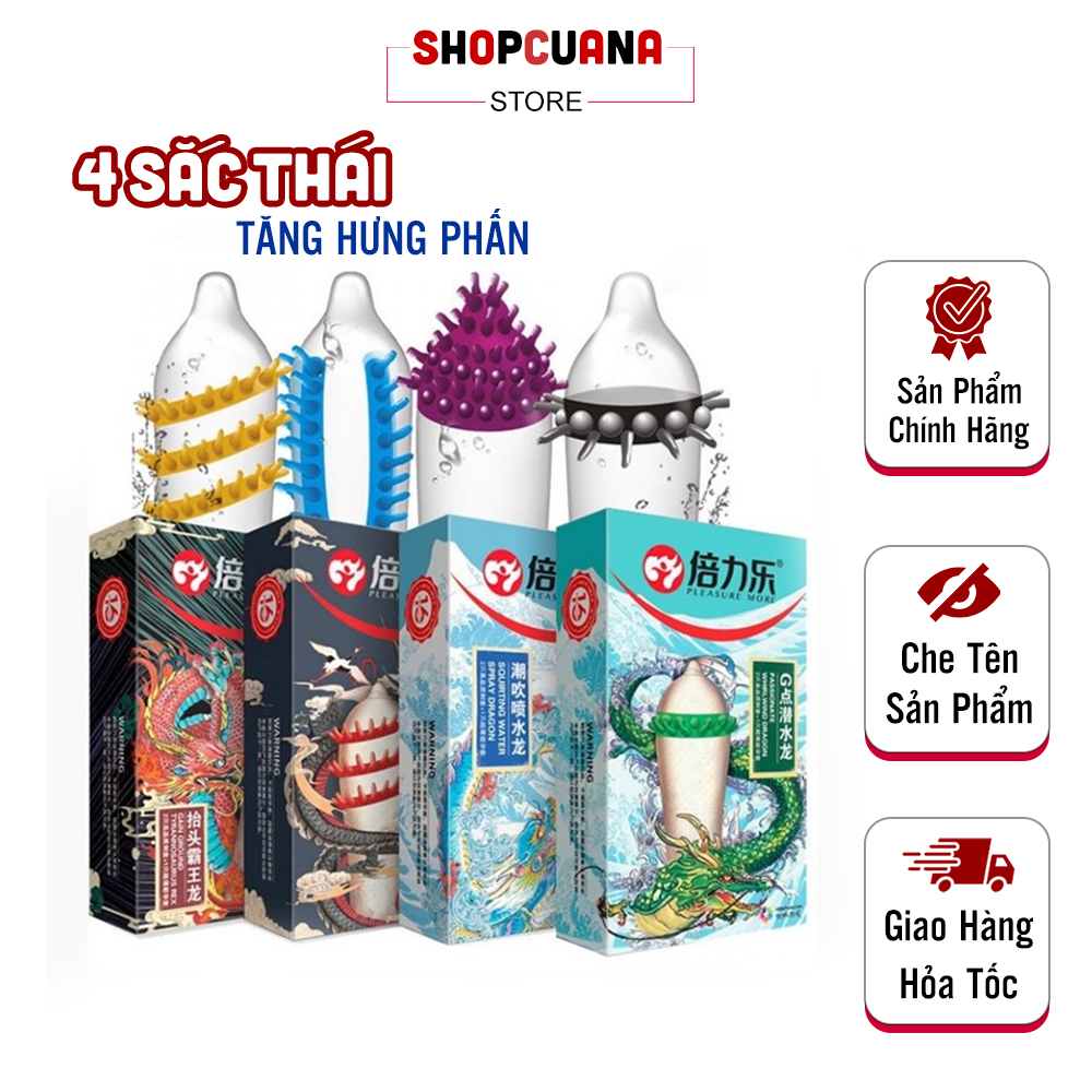 Bao Cao Su Siêu Mỏng Pleasure More, Bcs Gân Gai, Đầu Rồng, Nhiều Gel ...