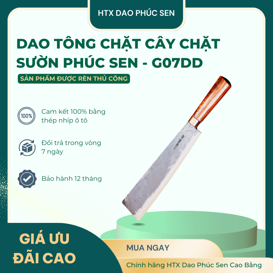 Dao Tông Chặt Sườn Heo Siêu Bền Rèn Thủ Công Thép Nhíp Ô Tô - HTX Dao ...