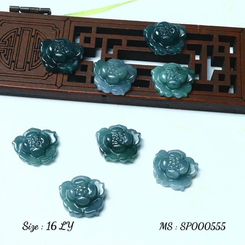 Charm hoa sen lam ngọc, c.thạch khoan lỗ 2 đầu mix vòng | Shopee Việt Nam