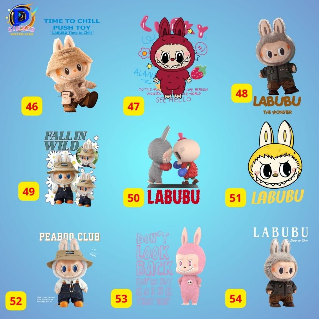 Hình ủi là nhiệt LABUBU - in PET dùng bàn là bàn ủi, ép lên áo trọn bộ ...