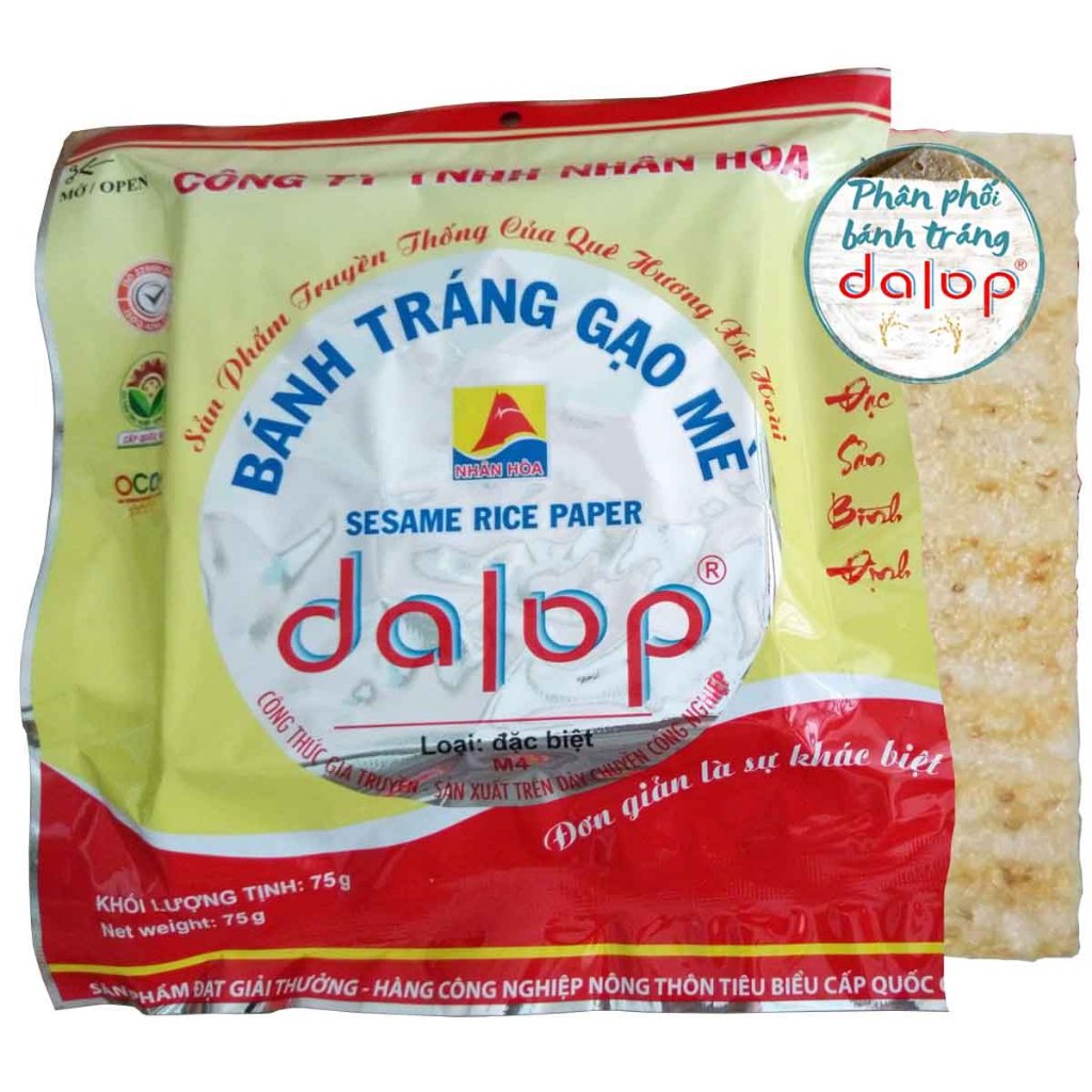 Bánh tráng gạo mè dalop nướng sẵn loại đặc biệt M4 thùng 10 gói | Shopee Việt Nam