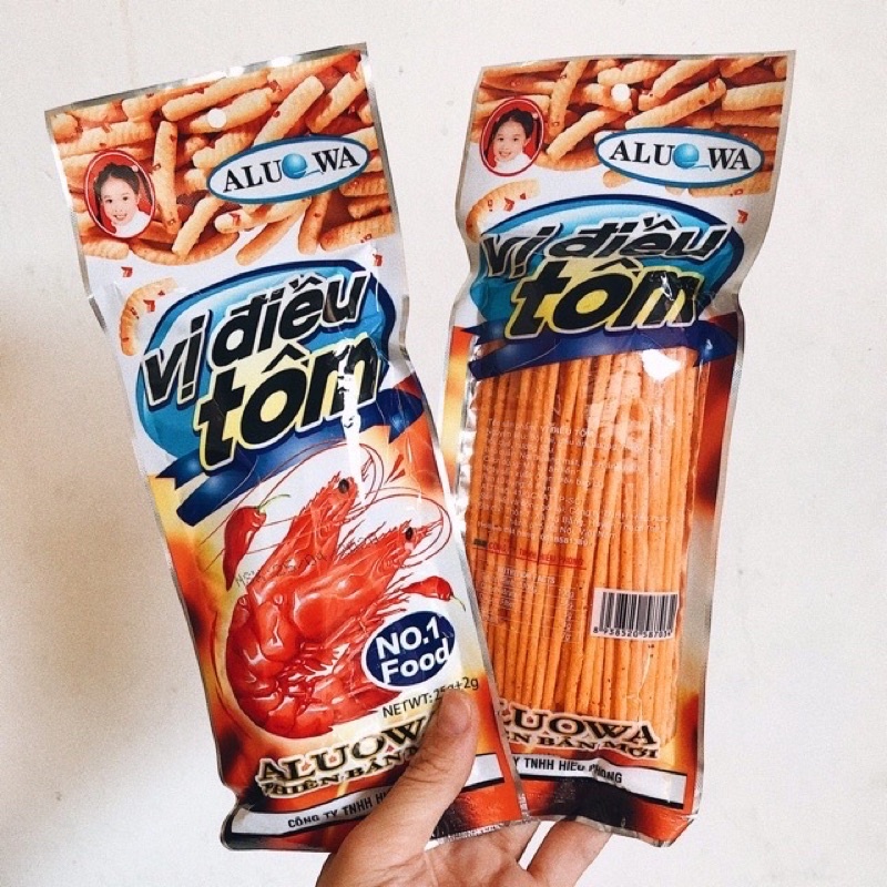 Tăm cay vị điều tôm, bim que cay đỏ Aluowa (gói 25g) | Shopee Việt Nam