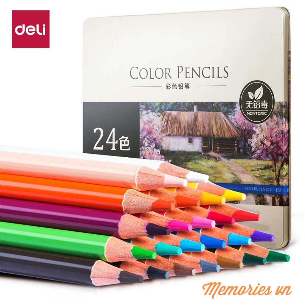 Bộ Bút Chì Màu Gốc Dầu Deli 24/36/48/72 màu - Color Pencil, Cao Cấp Hộp ...