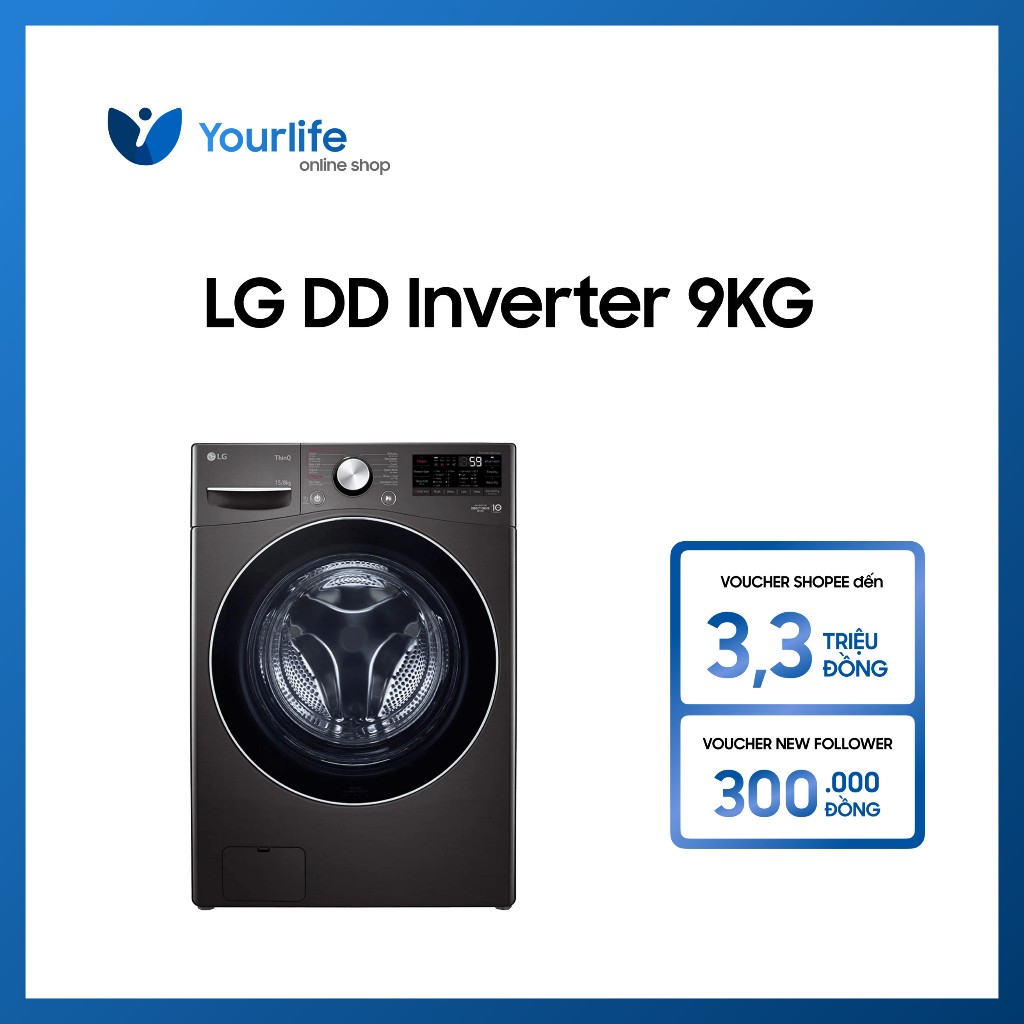 Máy giặt LG AI DD Inverter 9 kg FB1209S6M | Shopee Việt Nam