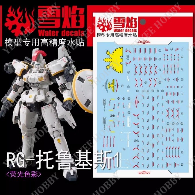 DECAL MÔ HÌNH XUEYAN XY - RG-28 - DECAL NƯỚC HUỲNH QUANG CHO MÔ HÌNH 1/144 RG OZ-00MS TALLGEESE ...