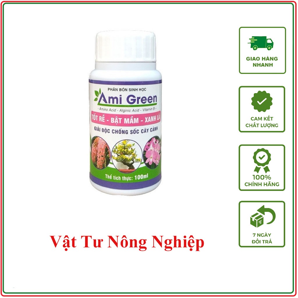 Ami Green chai 100ml, Phân Bón Sinh Học AmiGreen Tốt Rễ Bật Mầm Xanh Lá ...