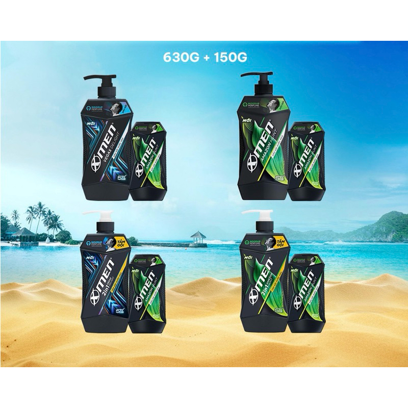 Dầu gội + Sữa Tắm Nước Hoa Xmen Amazon Hunt/Vegas Delight 630g - Công Nghệ Mùi Hương Nam Tính ...
