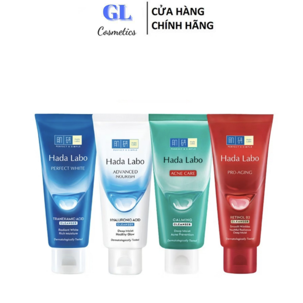 Sữa Rửa Mặt Hada Labo Advanced Nourish / Perfect White / Acne Care / Pro Anti Aging Cleanser 80g ...