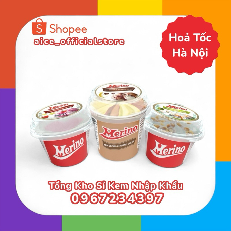 [Hoả Tốc Hà Nội] Kem Merino Ly Soocla Chuối 73g/ Ly Dừa 53g/ Ly Vani ...