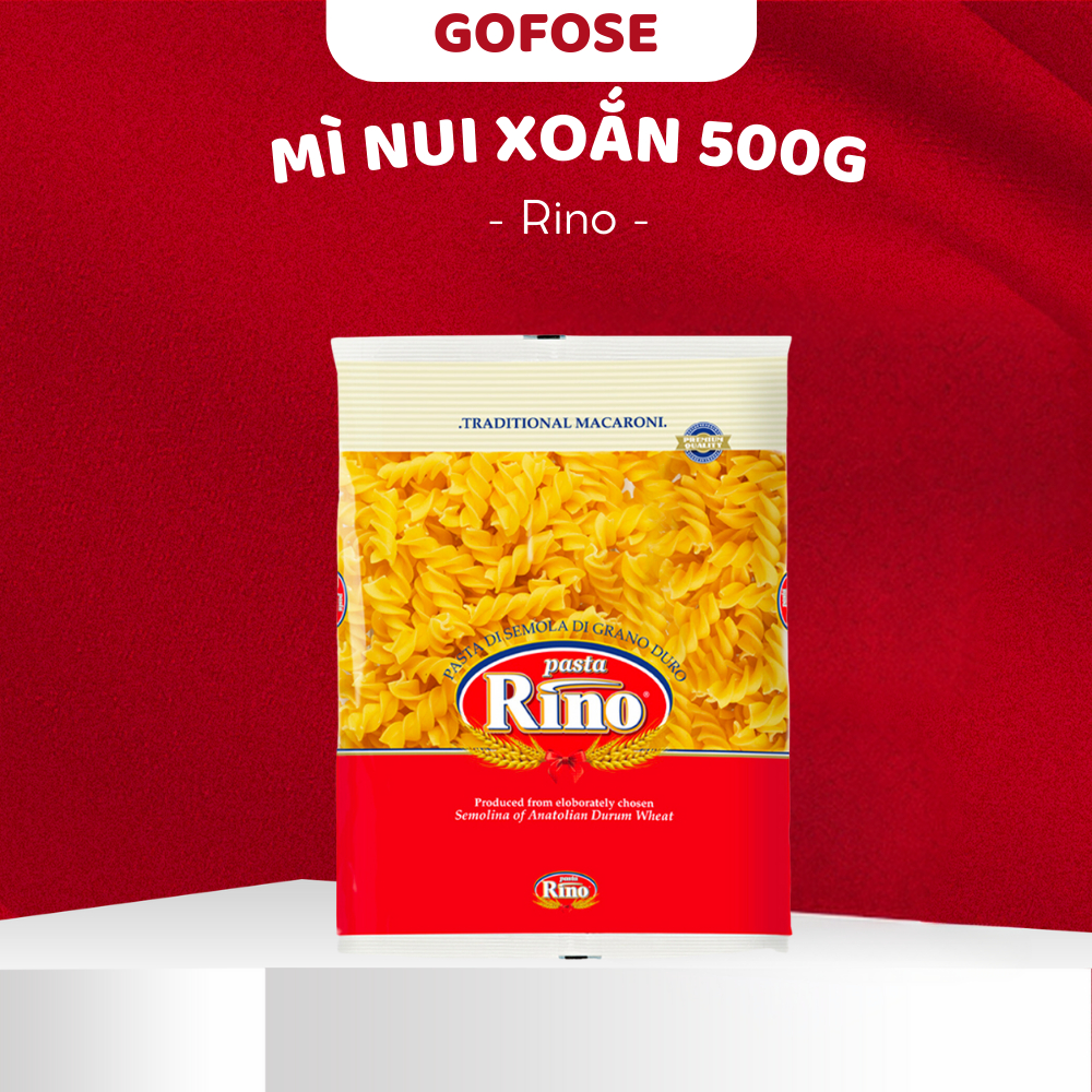 Mỳ nui xoắn, pasta fusilli hiệu Rino 500g - nui chiên, xào, nhập khẩu ...