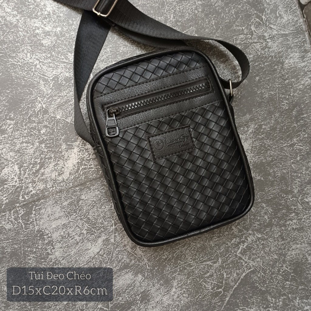 Túi đeo chéo LISANGO cao cấp TDC118.02, Da Đan sang trọng, dây lụa dầy ...