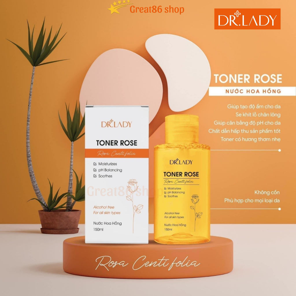 Nước hoa hồng, Toner Rose Dr Lady giúp se khít lỗ chân lông, cân bằng ...