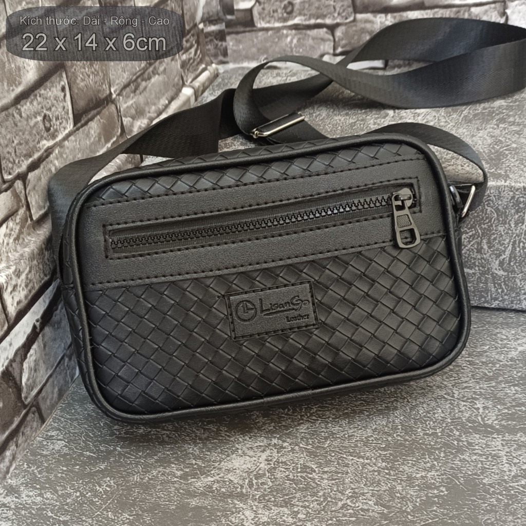 Túi đeo chéo LISANGO cao cấp TDC121.02, Da Đan sang trọng, dây lụa dầy ...