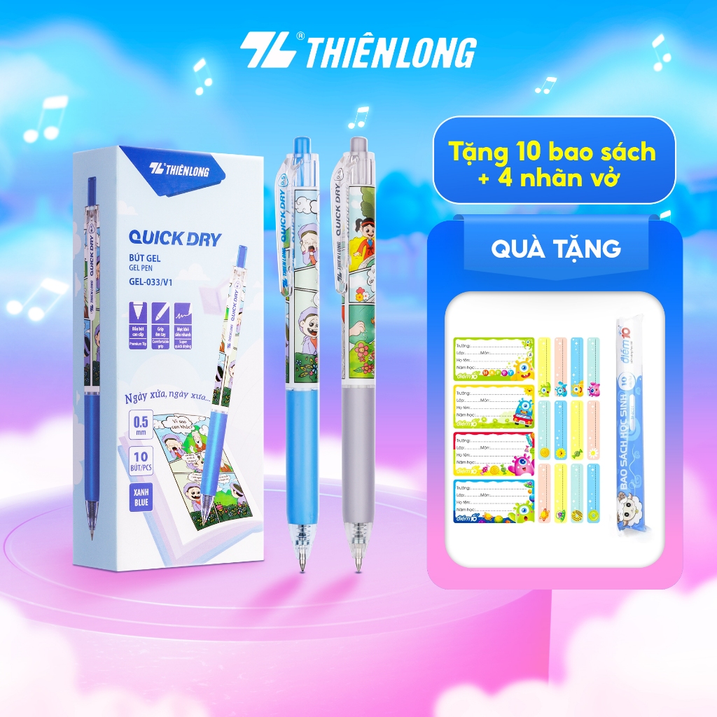 Combo 5/10/20 Bút gel Quick Dry Thiên Long Gel-033/V1 phiên bản Tấm Cám ...