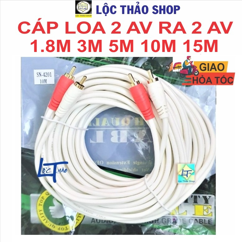 Cáp loa AV 4 đầu bông sen dài 1.8M 3M 5M 10M 15M JStar Honjianda - Cáp ...