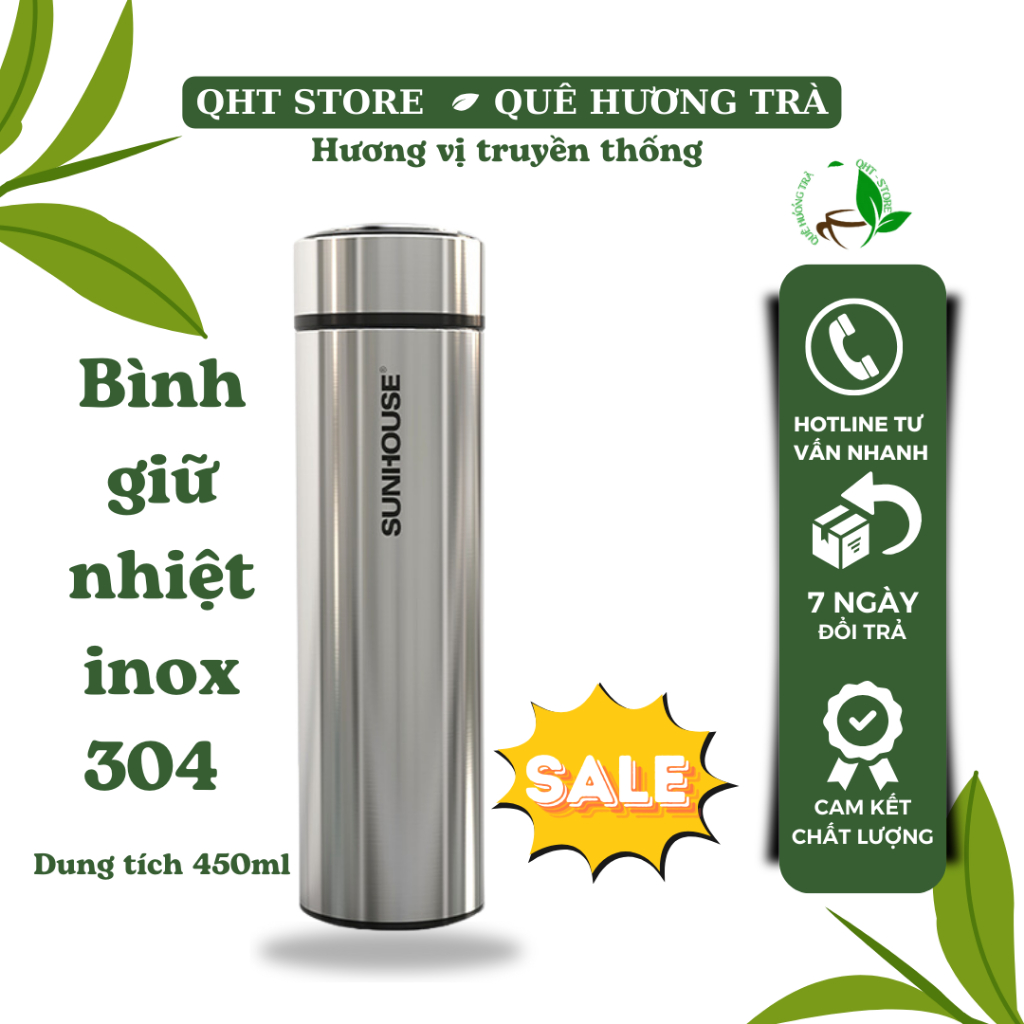 Bình giữ nhiệt SUNHOUSE inox 304, 450ml ( Hàng Chính Hãng ) | Shopee Việt Nam