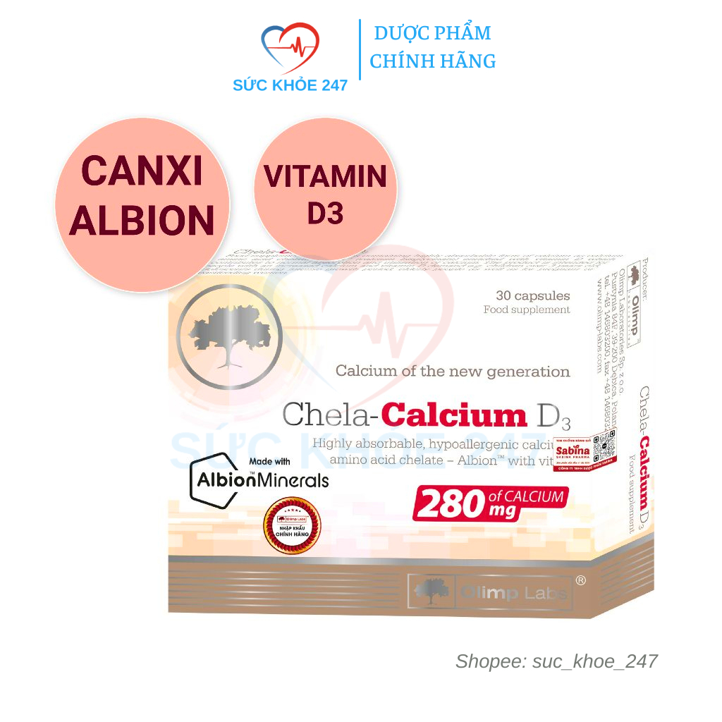 Canxi Hữu Cơ Chela-Calcium D3 30Viên/Hộp - Bổ Sung Canxi, D3 Cho Phụ Nữ ...