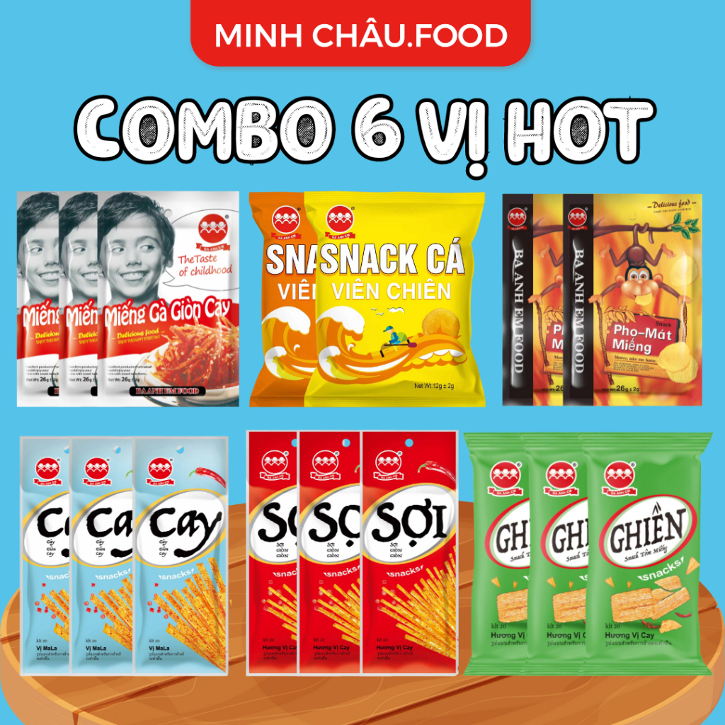 COMBO 30 Gói Mix 6 Loại Snack Siêu Ngon Siêu Giòn Bim Bim Đồ Ăn Vặt ...