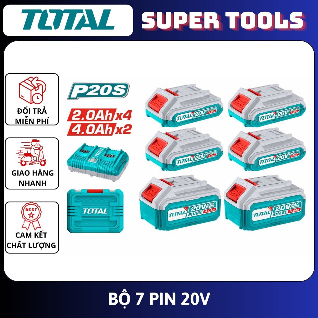 TOTAL Bộ 7 pin 20V TOSLI230701 | Shopee Việt Nam