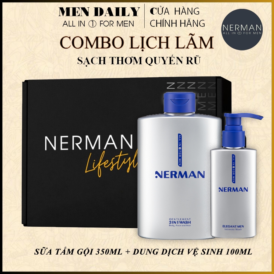 Combo sữa tắm nam 3in1 Nerman 350ml & DDVS nam Nerman 100ml, hương nước ...