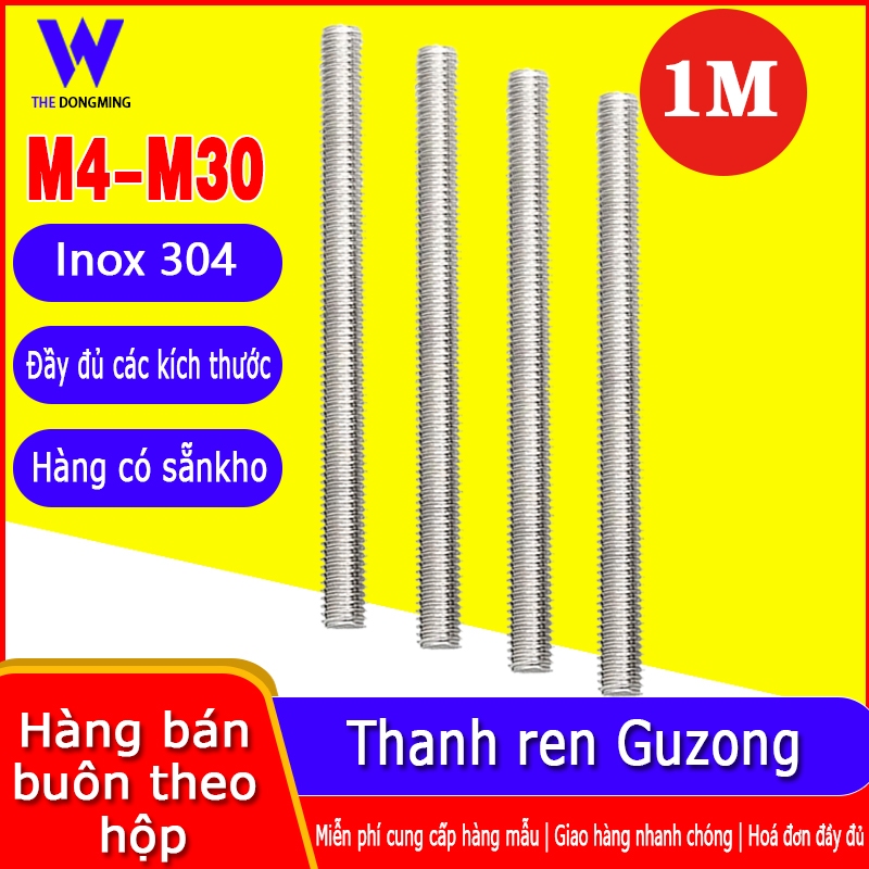 Thanh ren (ty ren) inox 304 dài 1 mét | Shopee Việt Nam