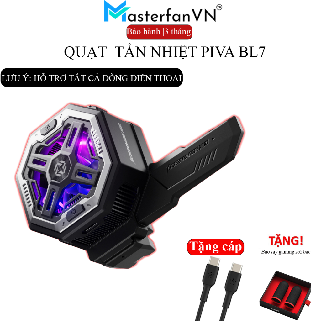 Quạt tản nhiệt điện thoại Piva BL7, BR7, BX7 làm mát nhanh tăng fps pubg phụ kiện mobile sò lạnh ...