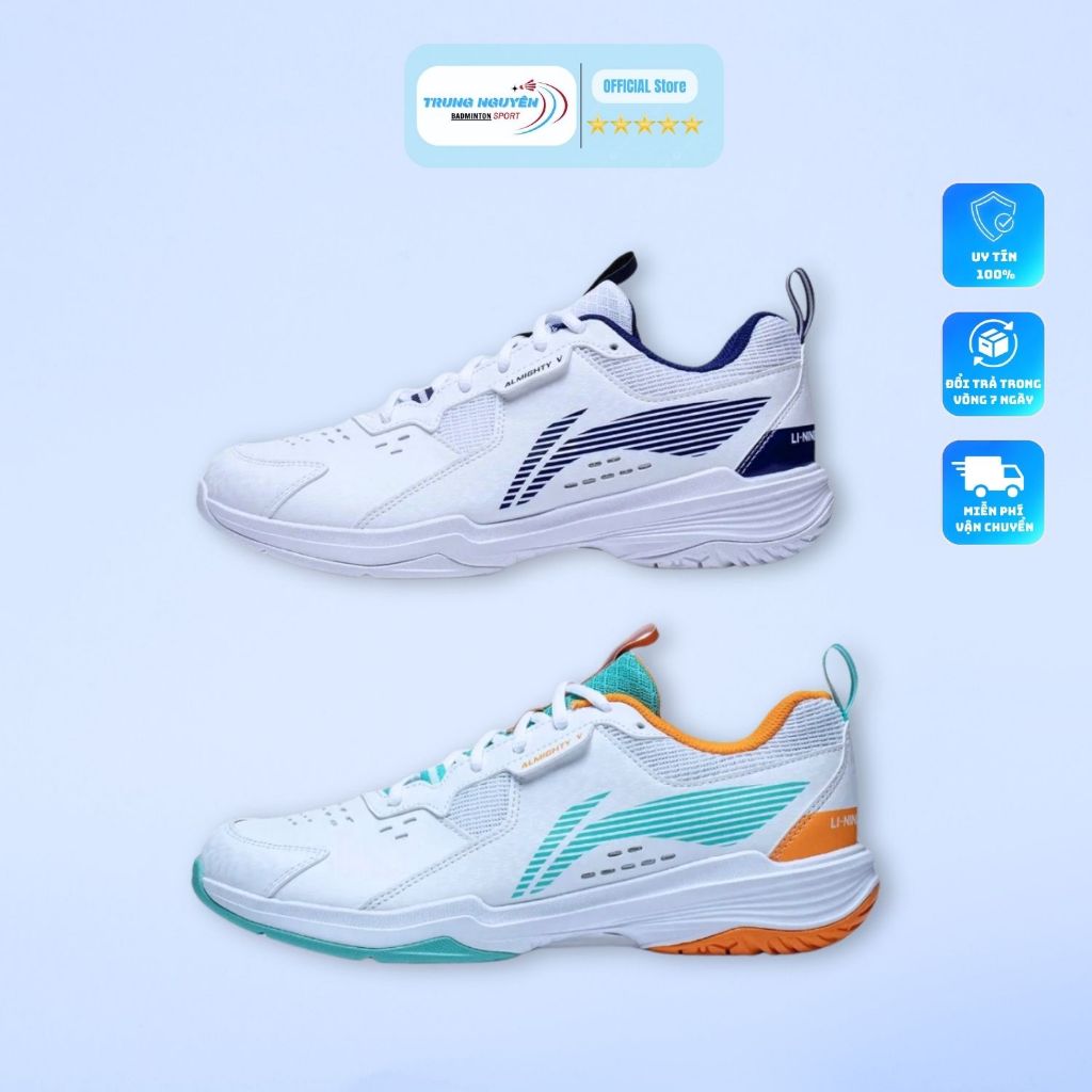 Giày Cầu Lông Lining Almighty AYTT001 Cao Cấp 2 Màu Trắng-Xanh Lam ...