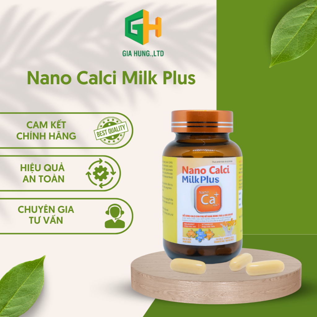 Viên Uống Nano Calci Milk Plus Bổ Sung Calci, Vitamin Cho Cơ Thể Hộp 30 Viên | Shopee Việt Nam