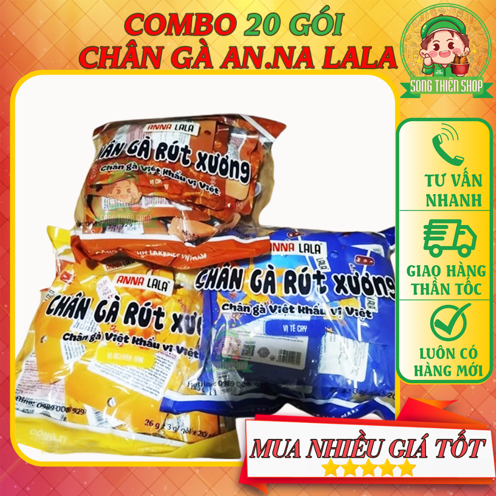 COMBO 20 GÓI Chân Gà Rút Xương Anna Lala (Đủ 3 Vị )⭐Song.Thien.Shop ...