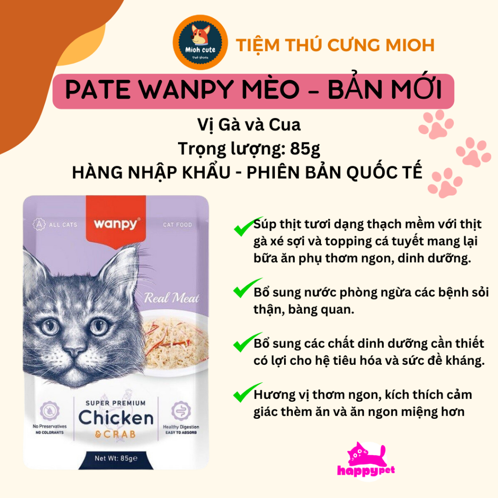 Pate mèo Wanpy Premium 85g Hàng công ty cao cấp 85g | Shopee Việt Nam