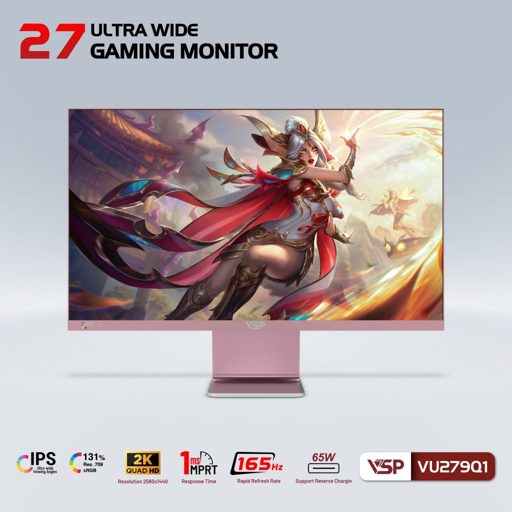 Màn hình VSP UltraWide VU279Q1 27"/IPS/2K/165Hz/1ms/FreeSync Premium ...